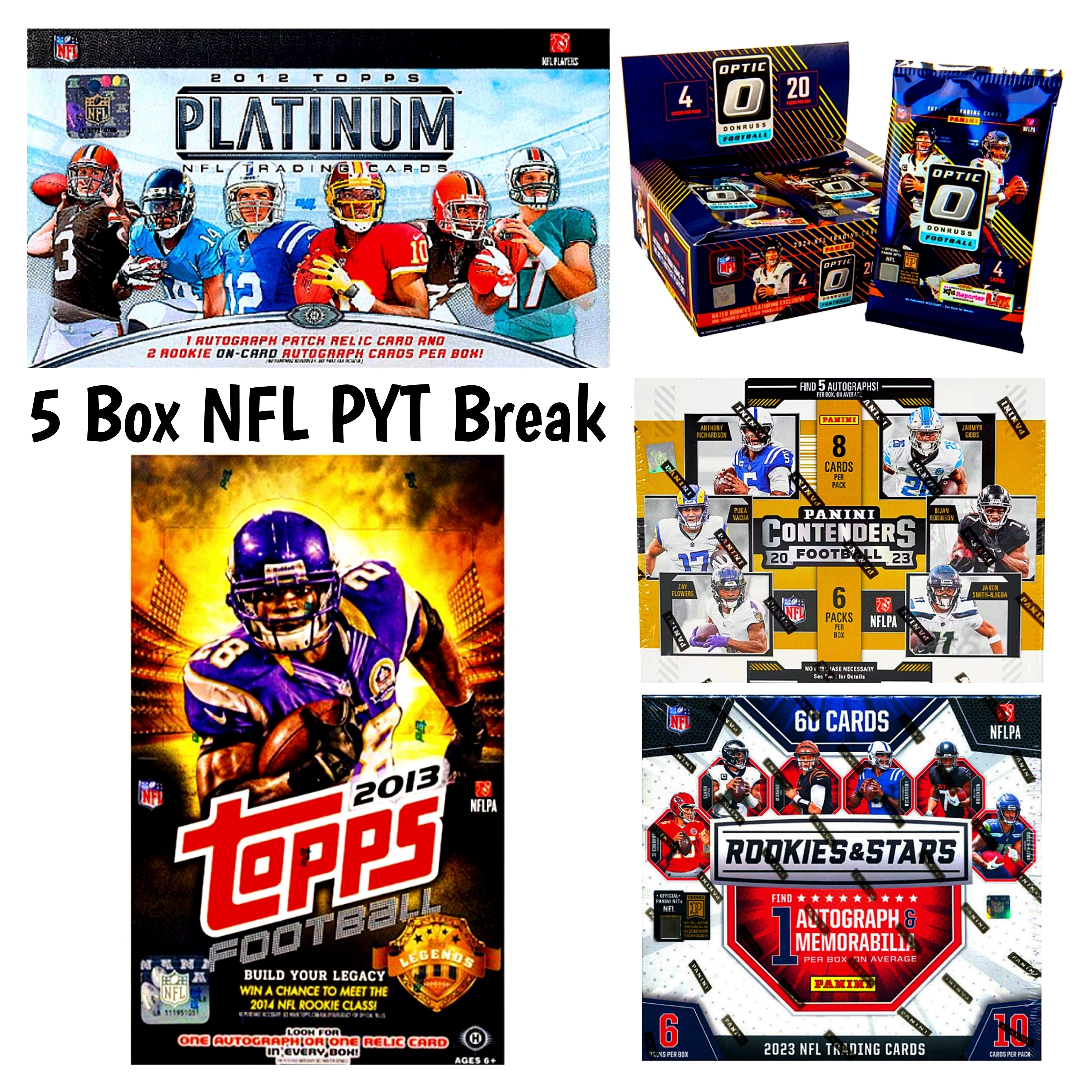 5 Box Football Pick Your Team (PYT) Card Break – Party Pullz